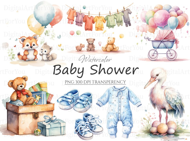 Watercolor Clipart Baby Shower Baby Monthly Milestone Cliparts Newborn ...