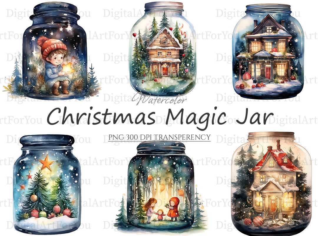 Christmas Magic Jars 25pc PNG & SVG Clipart | Winter Clipart ...