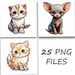 Cute Cat Clipart 25pc PNG & SVG | Cats Breeds |card Making | Printable ...