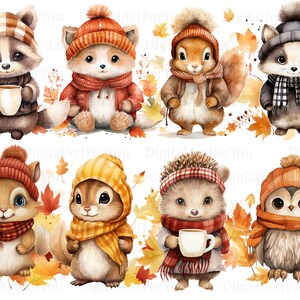 Fall Baby Animals in Leaves 25pc PNG & SVG Baby Animals Clipart ...