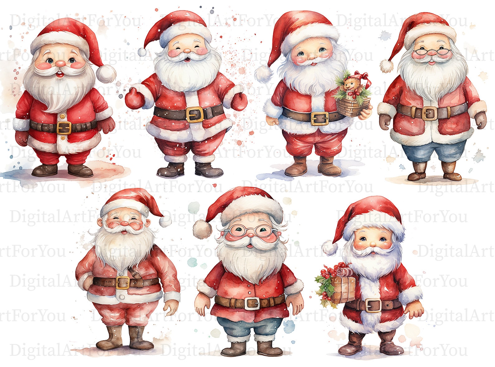 Cute Santa Claus Clipart 25pc PNG & SVG Scandi Santa Claus - Etsy