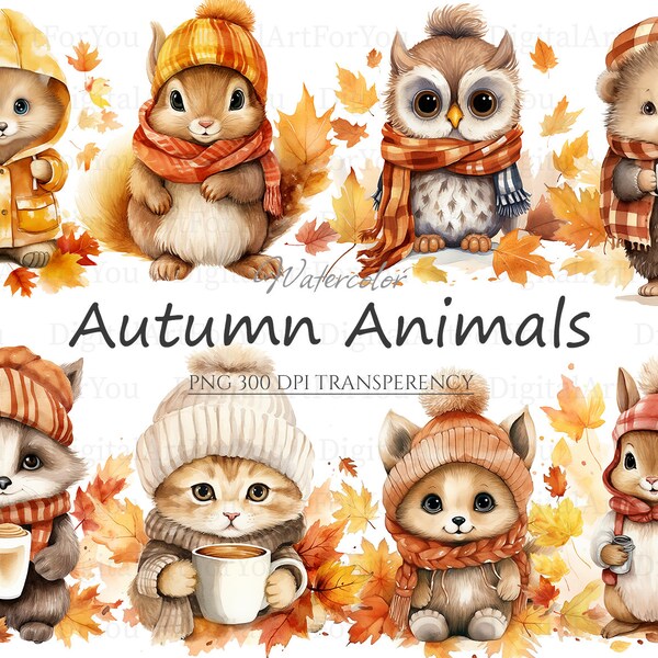 Cute Animals Clipart - Etsy