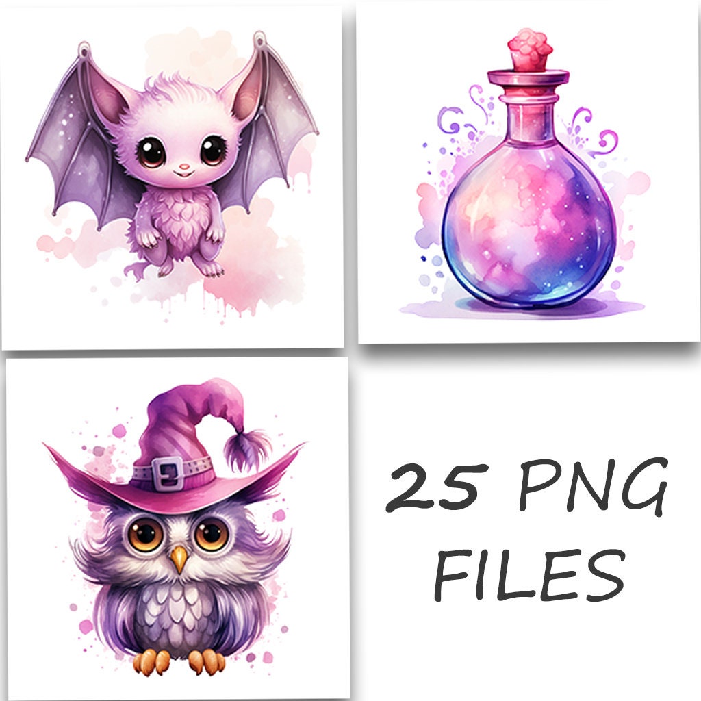 Cute Pastel Halloween Clipart 25pc PNG & SVG Pumpkin PNG - Etsy