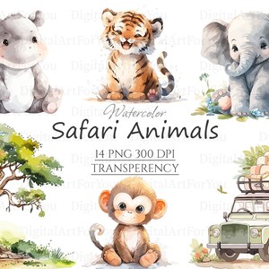 Safari Baby Animals 14pc PNG & SVG | Clipart | Baby Animals Transparent ...