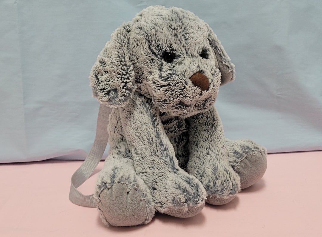 Grey Dog Plush Pack Backpack - Etsy