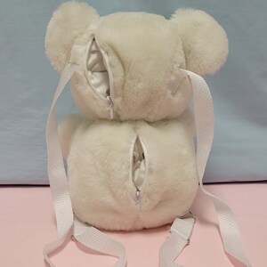 White & Cream Teddy Bear Plush Pack Backpack - Etsy