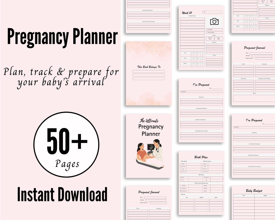 Printable Pregnancy Journal: Bump Tracker, Expecting Mom Planner ...