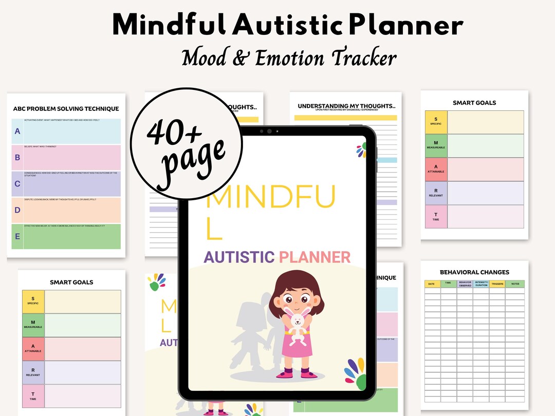 Mindful Autistic Planner | Daily Routine Tracker | Printable Self-care ...
