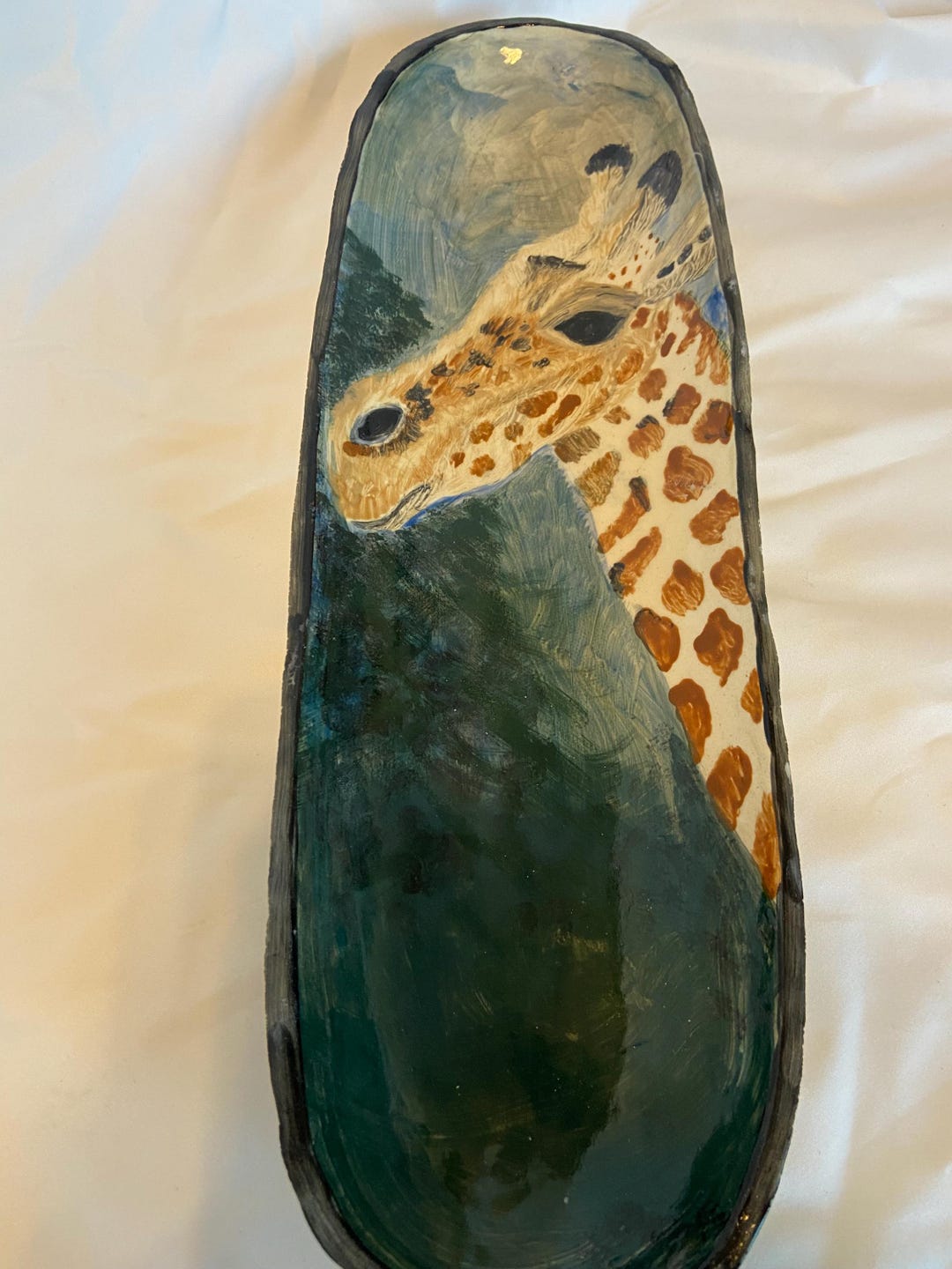 Hand Painted Ceramic Giraffe Platter - Etsy
