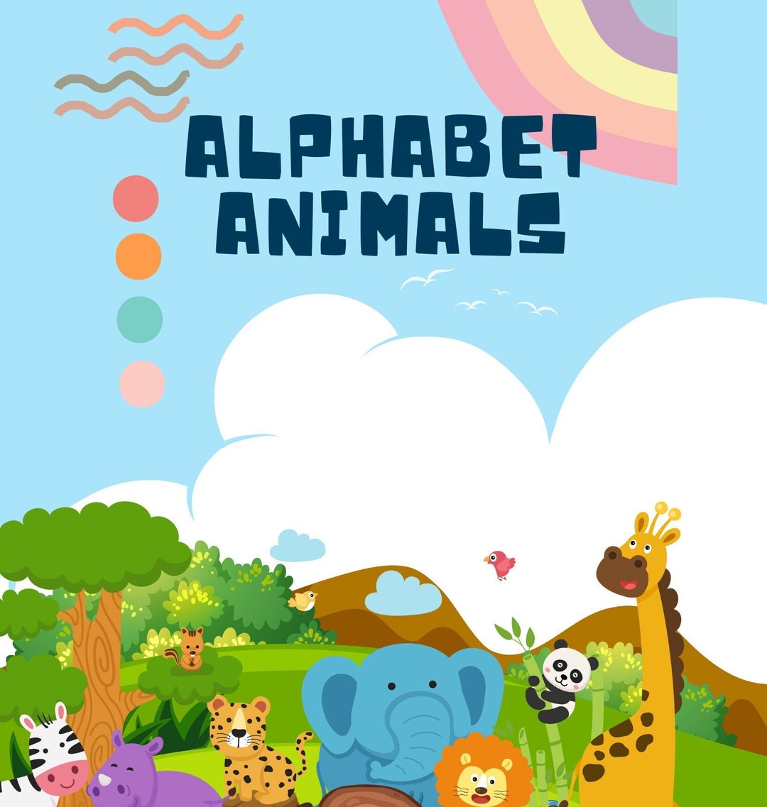 Digital Kids Alphabet Animals Kids Coloring Book - Etsy