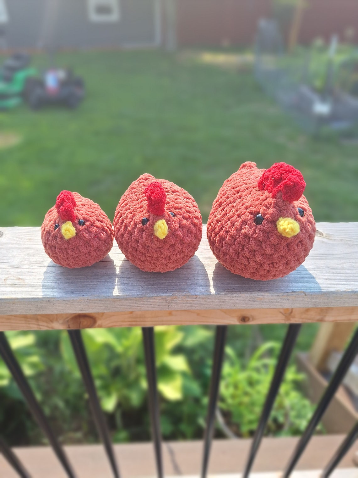 Crochet Plush Chicken, Red, White, and Speckled - Etsy