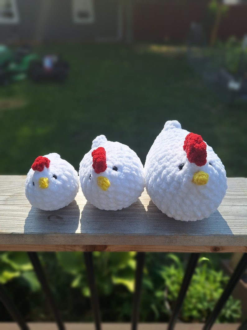 Crochet Plush Chicken, Red, White, and Speckled - Etsy
