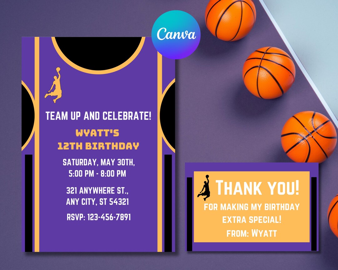 Jersey Invitation Jersey Invite Basketball Invitation Invite ANY Age ...