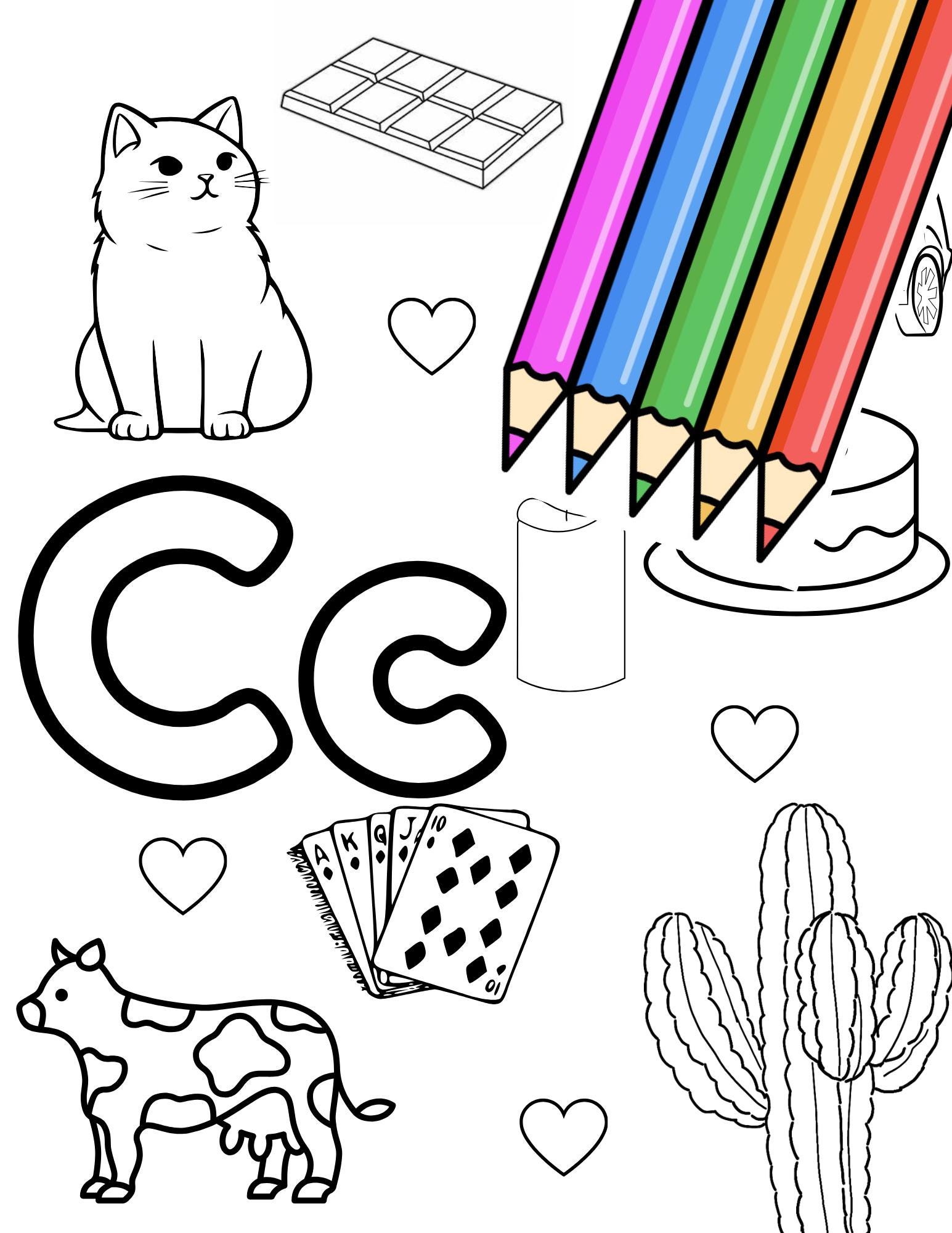 Abc's Coloring Book - Etsy