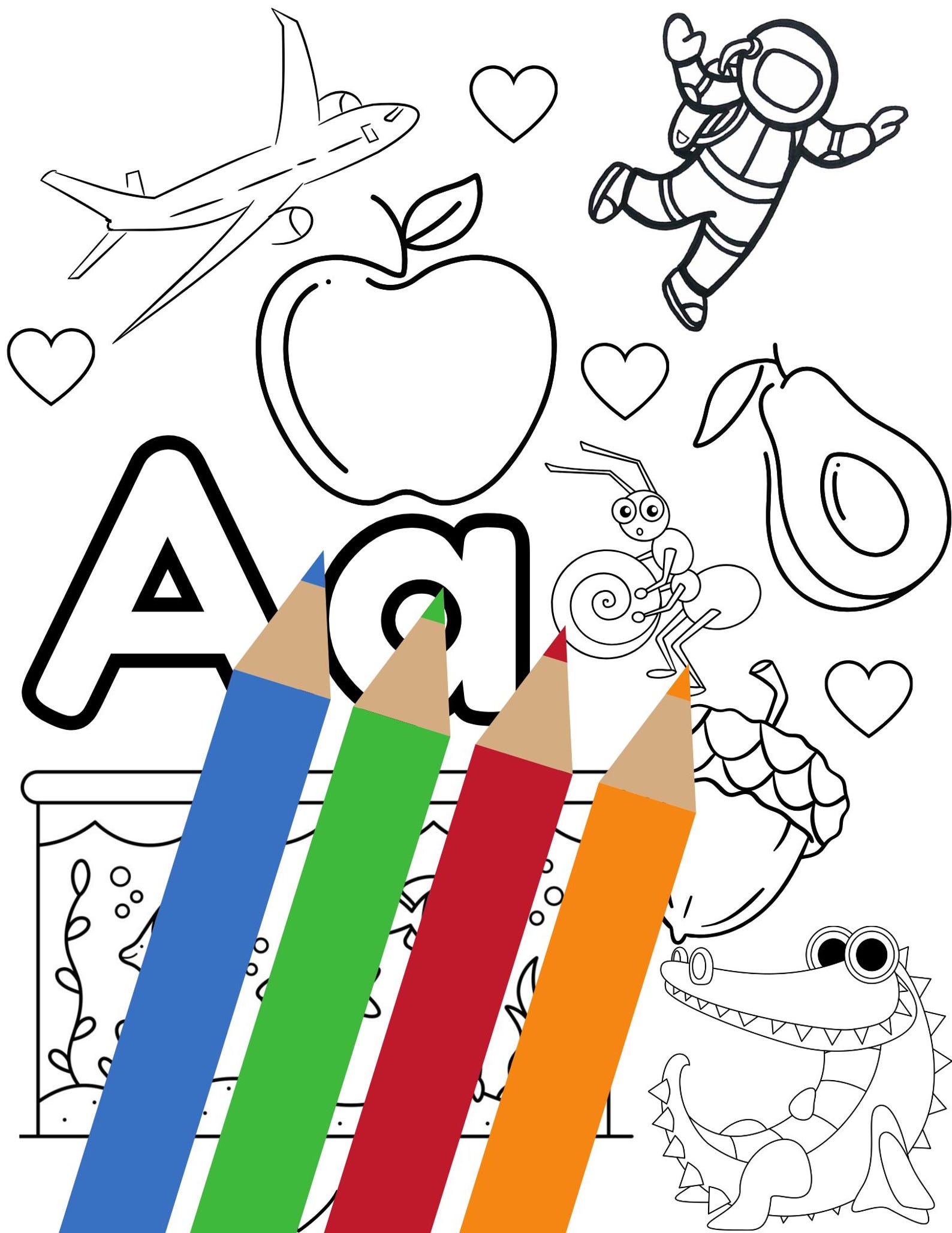 Abc's Coloring Book - Etsy