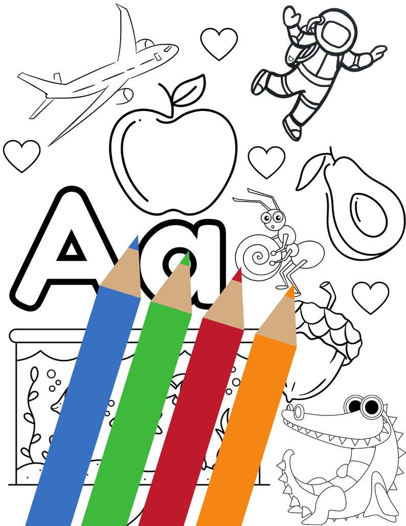 Abc's Coloring Book - Etsy
