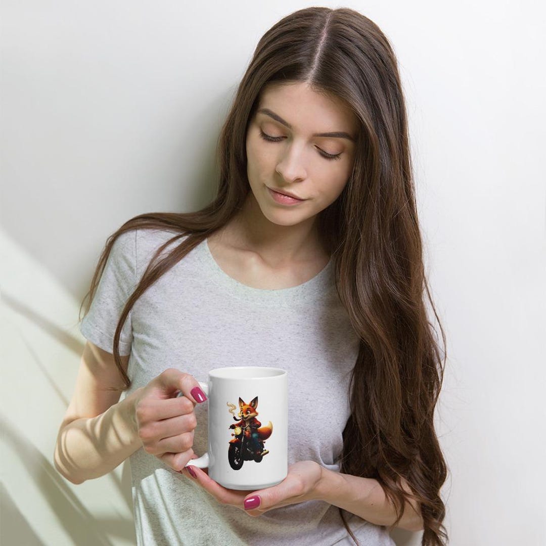 White Glossy Foxy Mug - Etsy