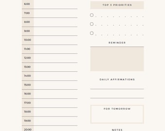 Productive AF Minimalist Productivity Daily Planner Template Printable ...