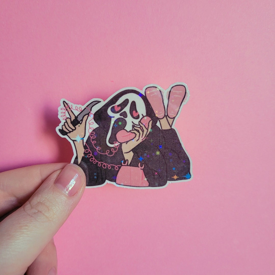 Ghostface Scream Cute Pink Sticker - Etsy