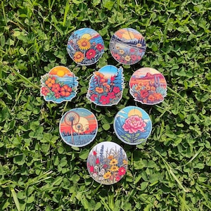 8 Pack Flower Stickers | Aesthetic Laptop, Phone, Planner, Scrapbook ...