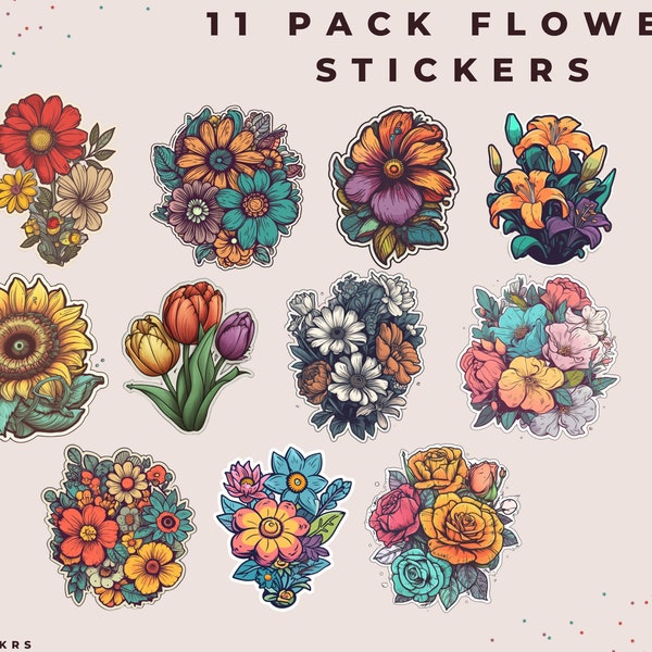 Flower Sticker - Etsy