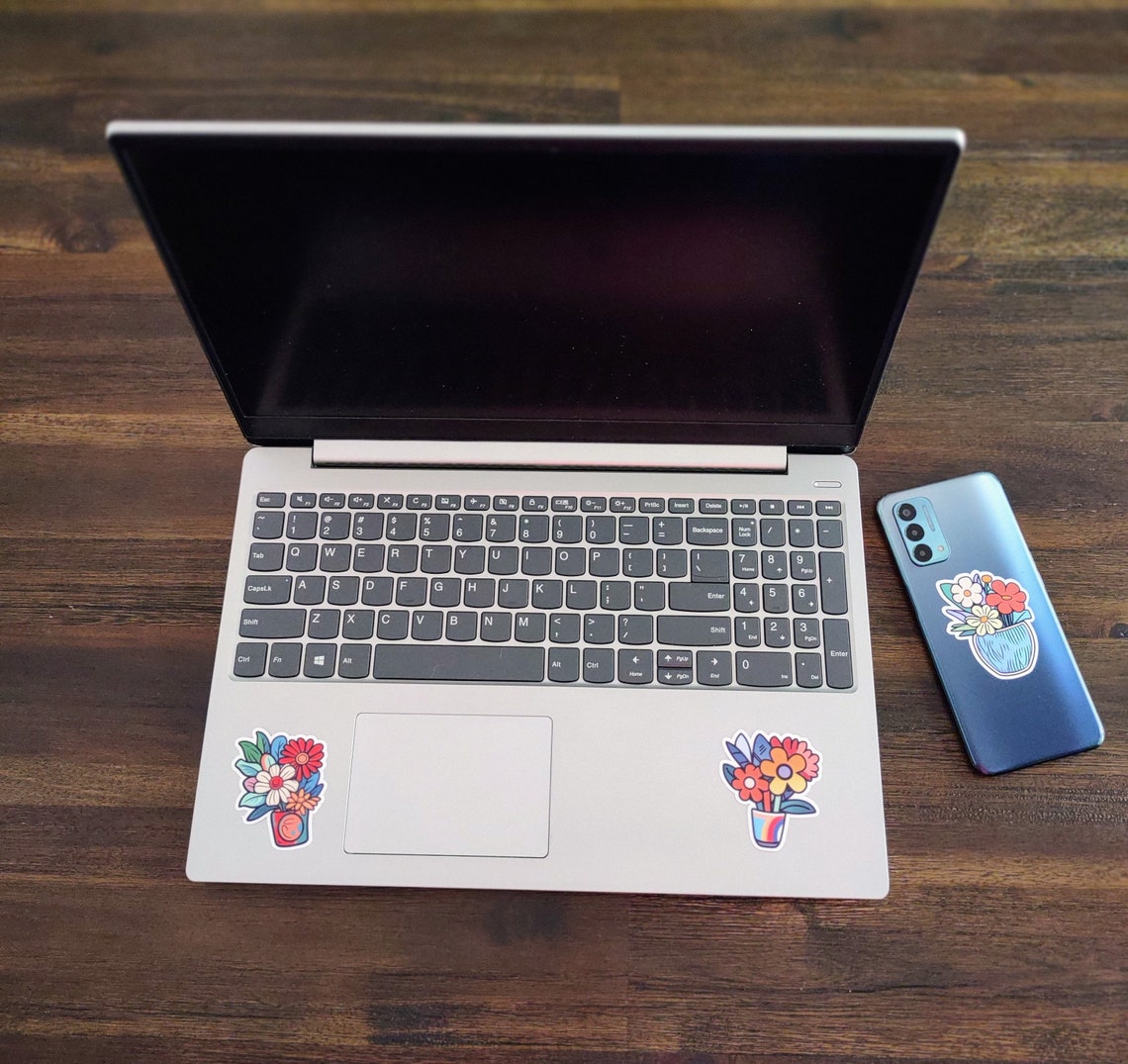 10 Pack Flower Stickers With Unique Vase Aesthetic Laptop, Phone ...