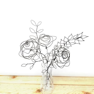 Roses Bouquet From Wire: Modern Home Decoration, Wire Floral ...