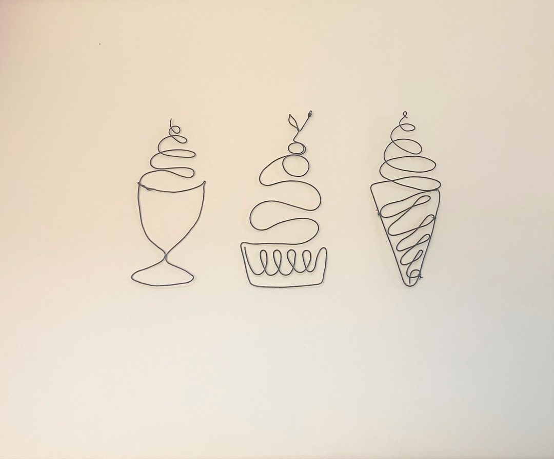 Wire Ice Cream Set From Three Ice Creams / Wall Decoration / - Etsy