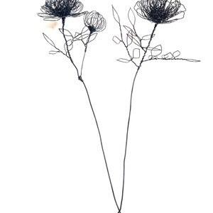 Peony Wire Flowers Bouquet From Two Flowers/ Decorative Wirework/ Home Wire Decoration/ 3D ...