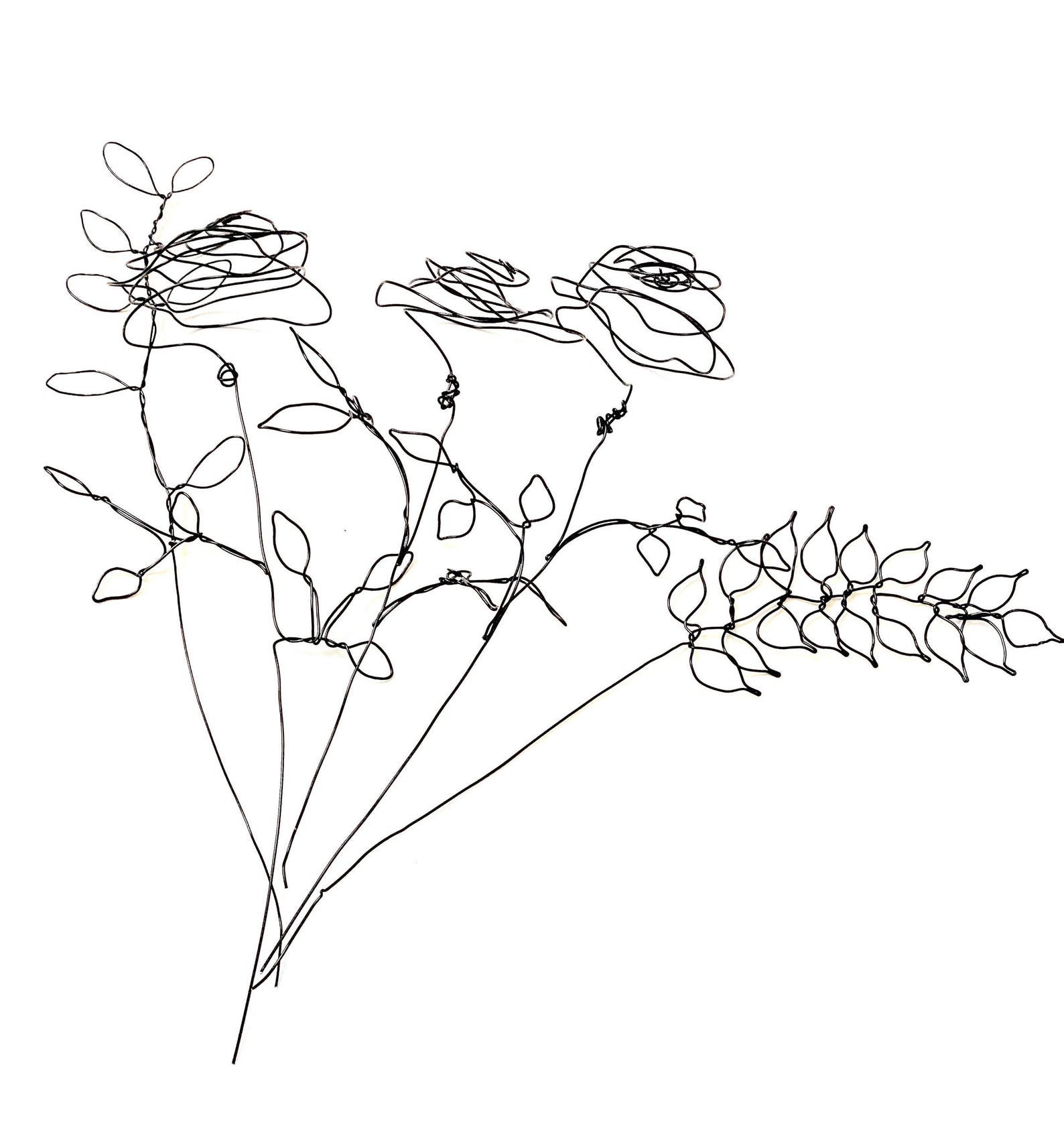 Roses Bouquet From Wire: Modern Home Decoration, Wire Floral ...