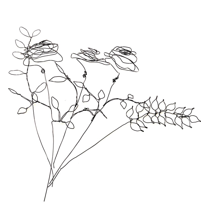 Roses Bouquet From Wire: Modern Home Decoration, Wire Floral ...