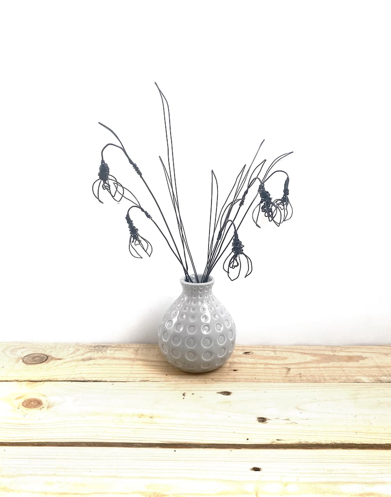 Wire Snowdrop Flower Bouquet: Handmade January Birth Flower Arrangement ...