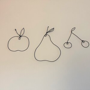 Wire Fruits Set From Three Fruits / Wall Decoration / Wire - Etsy