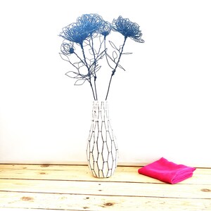 Peony Wire Flowers Bouquet From Three Flowers/ Decorative Wirework/ Home Wire Decoration/ 3D ...