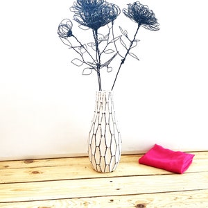 Peony Wire Flowers Bouquet From Three Flowers/ Decorative Wirework/ Home Wire Decoration/ 3D ...
