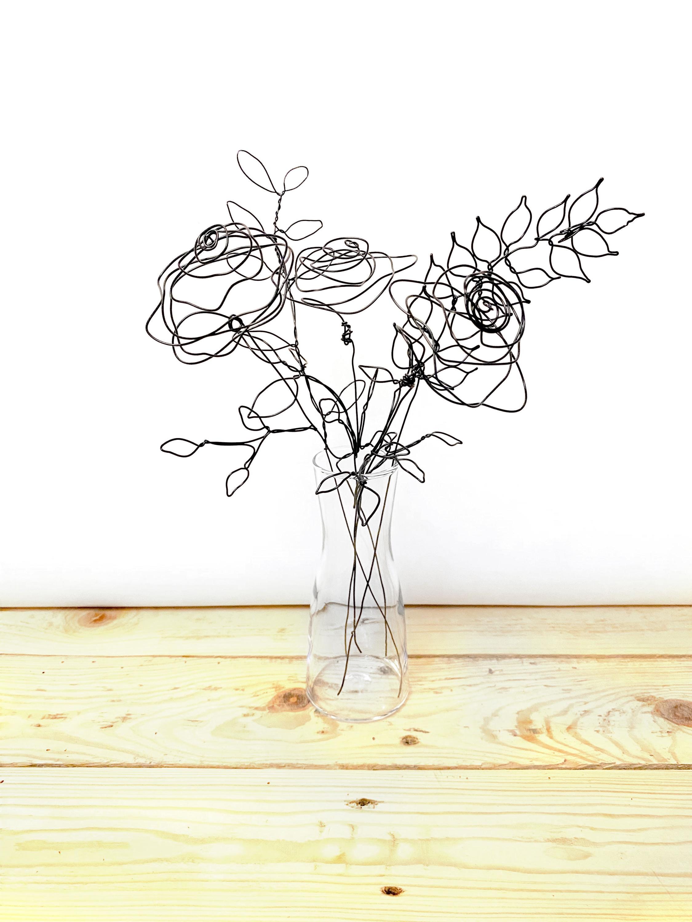 Roses Bouquet From Wire: Modern Home Decoration, Wire Floral ...