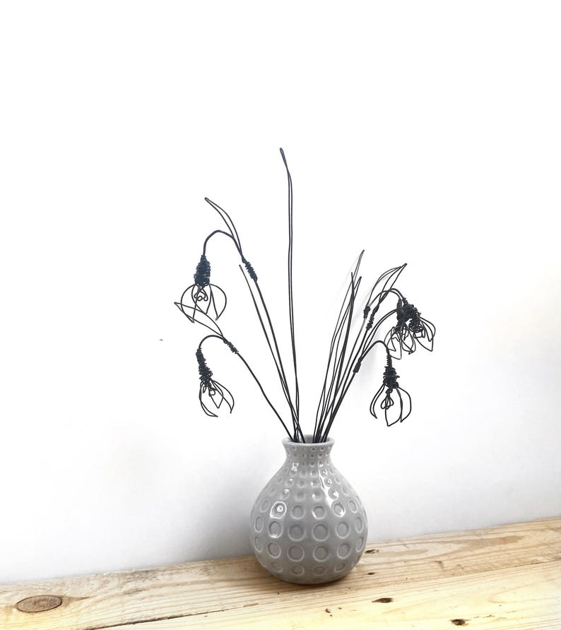 Wire Snowdrop Flower Bouquet: Handmade January Birth Flower Arrangement ...