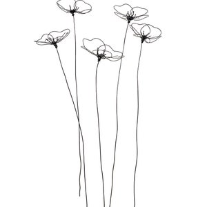 Poppy Wire Flowers Bouquet From Five Flowers/ Handmade Wire Flowers ...