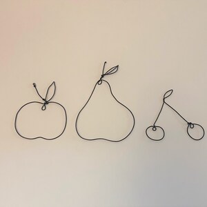 Wire Fruits Set From Three Fruits / Wall Decoration / Wire - Etsy