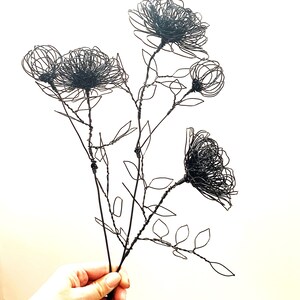 Peony Wire Flowers Bouquet From Three Flowers/ Decorative Wirework/ Home Wire Decoration/ 3D ...