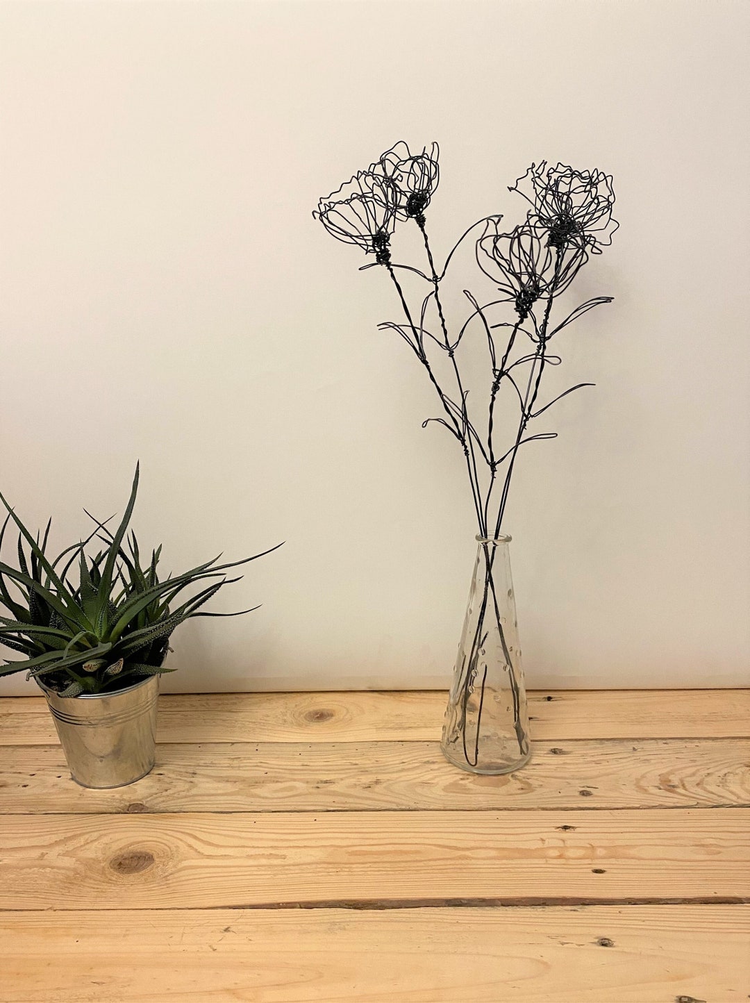 Carnation Wire Flowers Bouquet From Five Flowers/ Wire Office ...