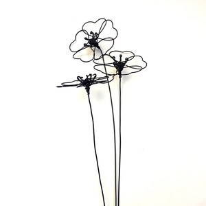 Poppy Wire Flowers Bouquet From Three Flowers/ Wire Office Decoration ...