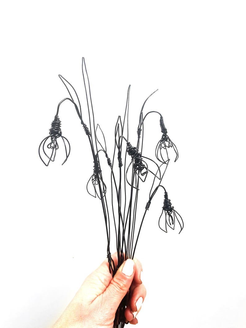 Wire Snowdrop Flower Bouquet: Handmade January Birth Flower Arrangement ...