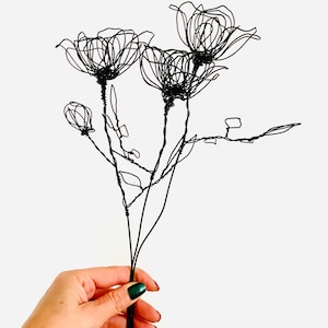 Wild Wire Roses Bouquet From Three Flowers/ Wire Office Decoration ...