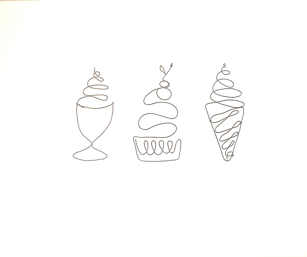 Wire Ice Cream Set From Three Ice Creams / Wall Decoration / Home ...
