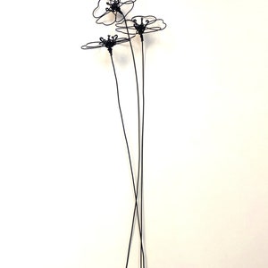 Poppy Wire Flowers Bouquet From Three Flowers/ Wire Office Decoration ...
