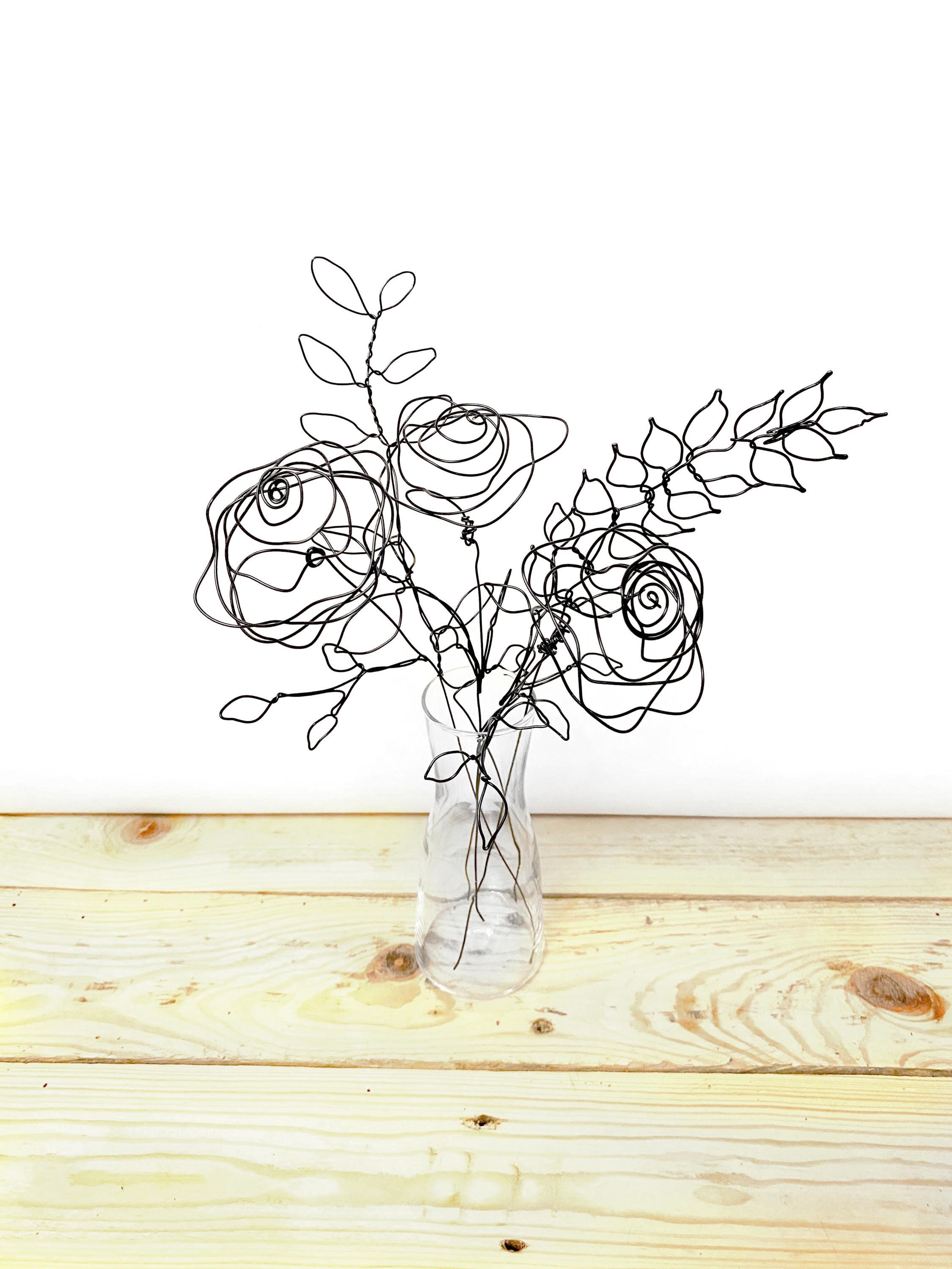 Roses Bouquet From Wire: Modern Home Decoration, Wire Floral ...