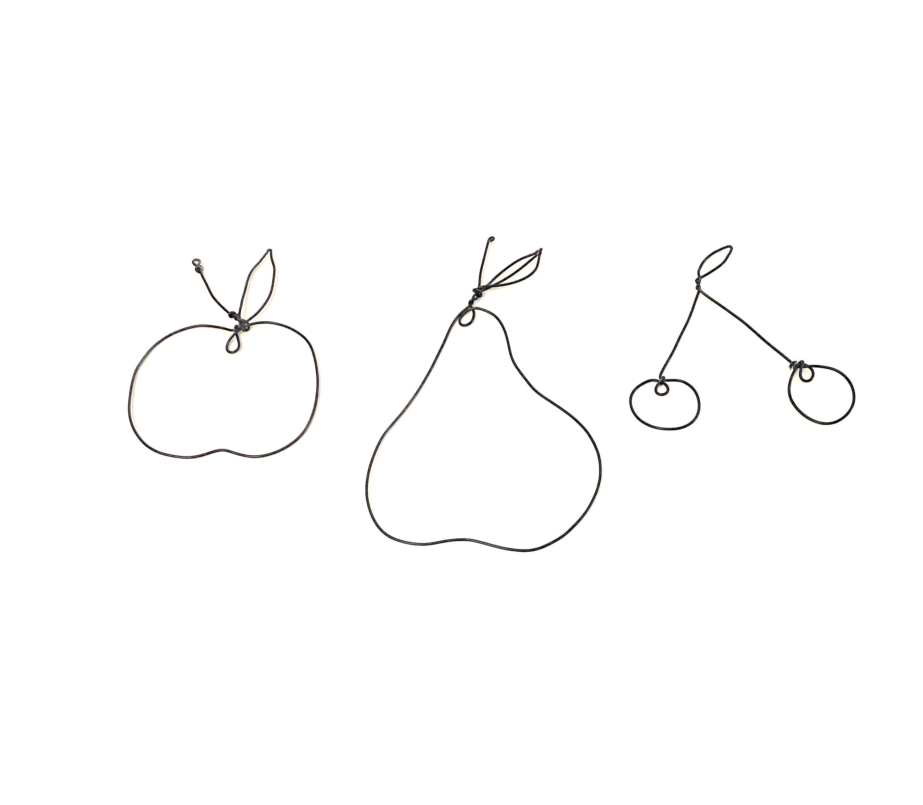 Wire Fruits Set From Three Fruits / Wall Decoration / Wire Pear / Wire ...