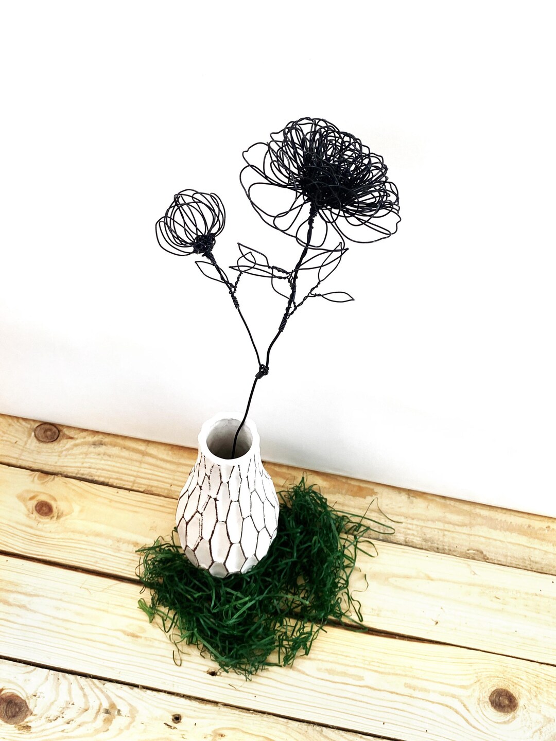 Peony Wire Flower Sculpture: 3D Wire Art Home Decoration - Etsy