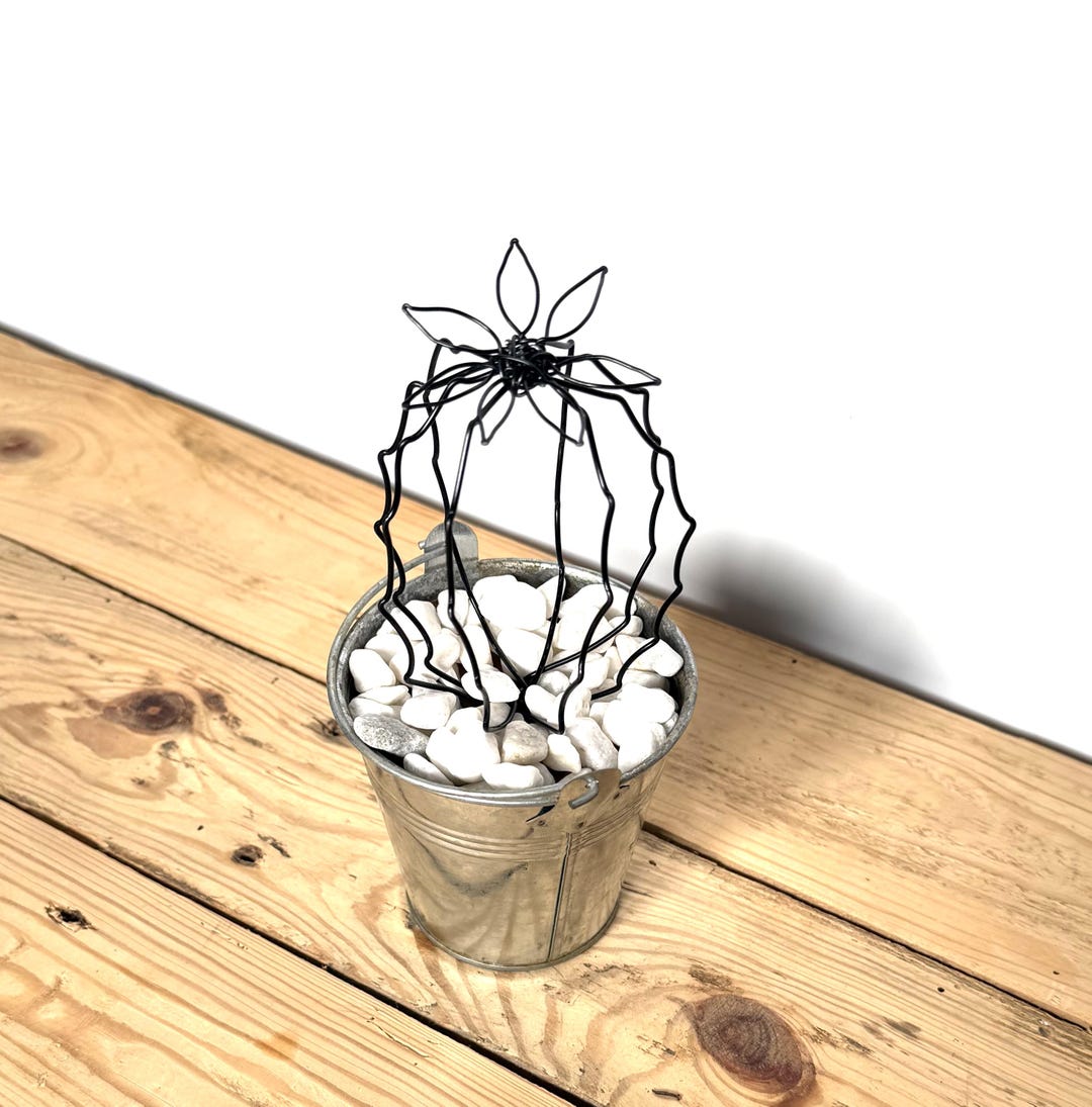 Handmade Wire Cactus Flower Bouquet: Wire Sculpture Decor - Etsy